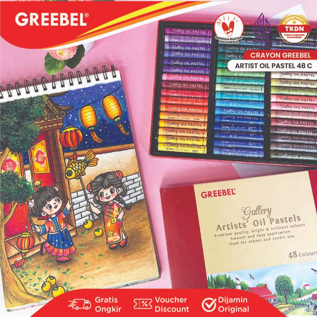 Jual GREEBEL Crayon Krayon ARTIST 48 Warna / ARTIST Oil Pastel 48 ...