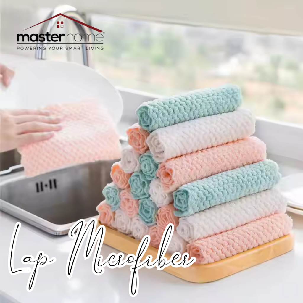 Jual Masterhome Kain Lap Anti Minyak Microfiber 25 x 25 | Kain Lap ...