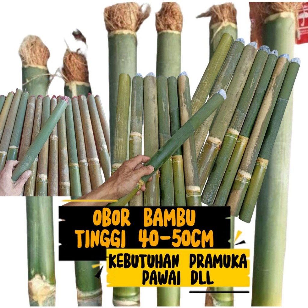 Jual Obor Bambu Pakai Sumbu Panjang 50cm Bambu Obor Minyak Tanah ...