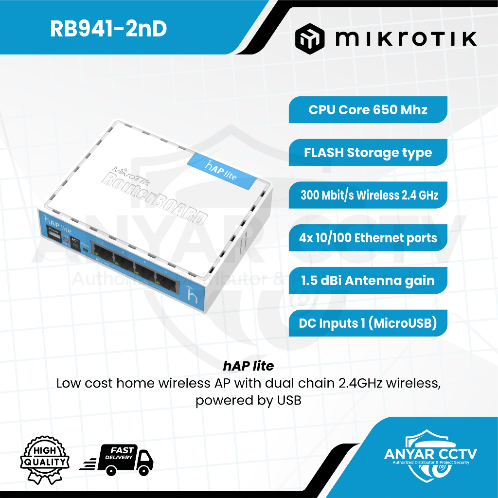 Jual MikroTik hAP lite RB941-2nD | RB941 2nD | RB 941 2nD Original ...