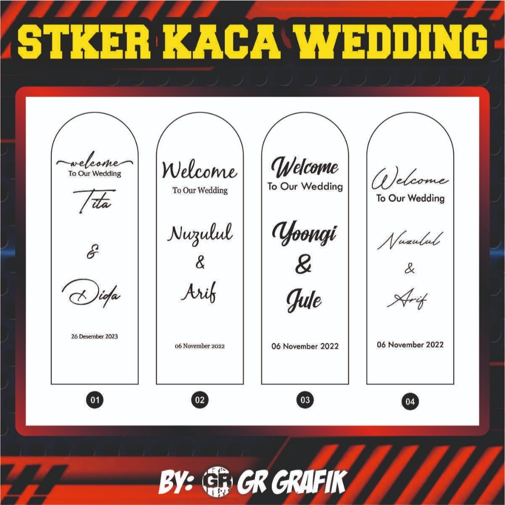 Jual Stiker Cermin Wedding / Stiker Cutting Kaca Wedding / Stiker ...