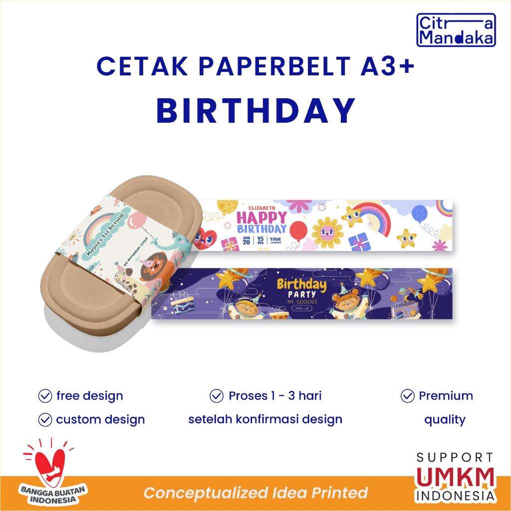 Jual Paperbelt Birthday Bento Box Ulang Tahun A3 | Label Bento Ulang ...