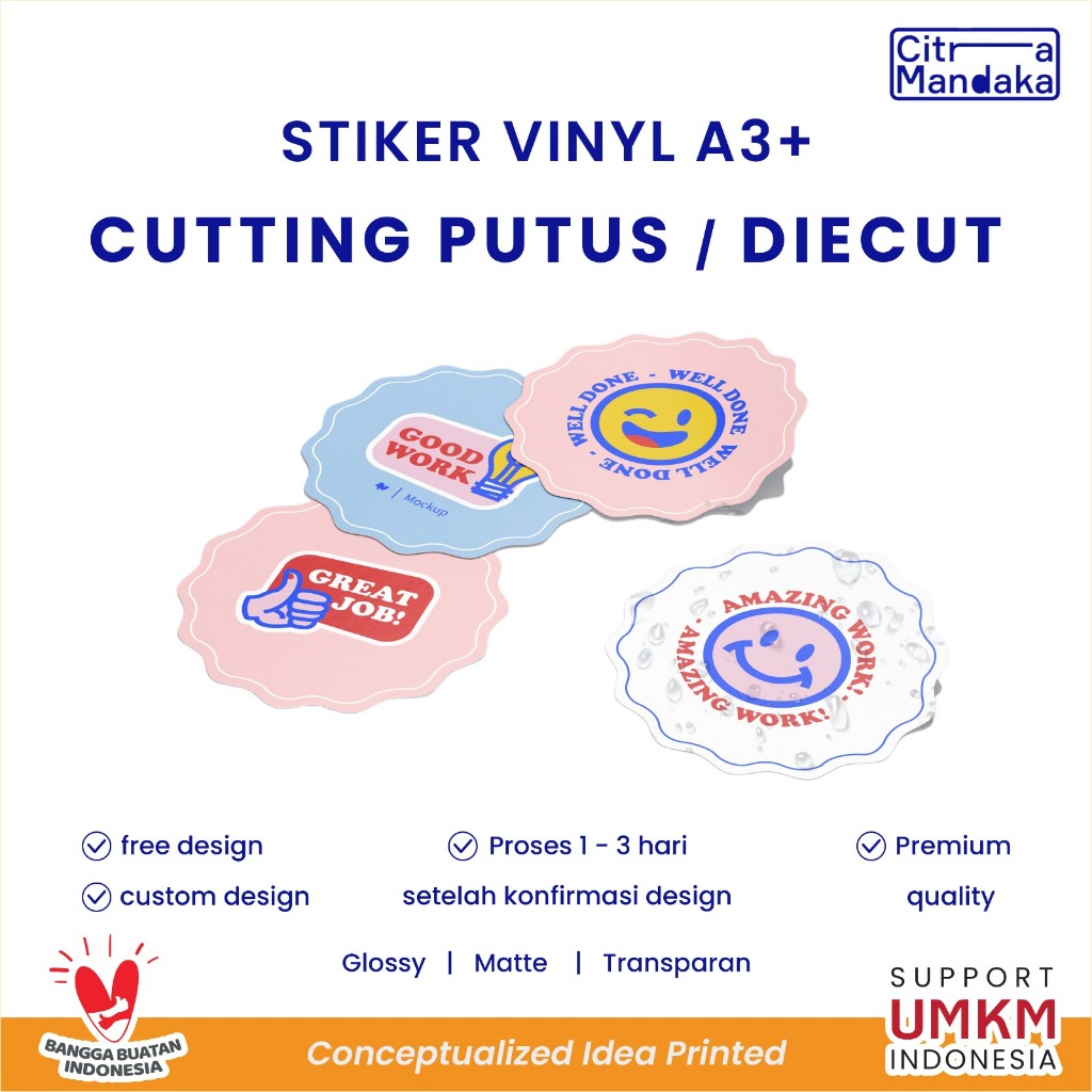 Jual Cetak Stiker Vinyl Anti Air Custom Die Cut / Cutting Putus | Label ...