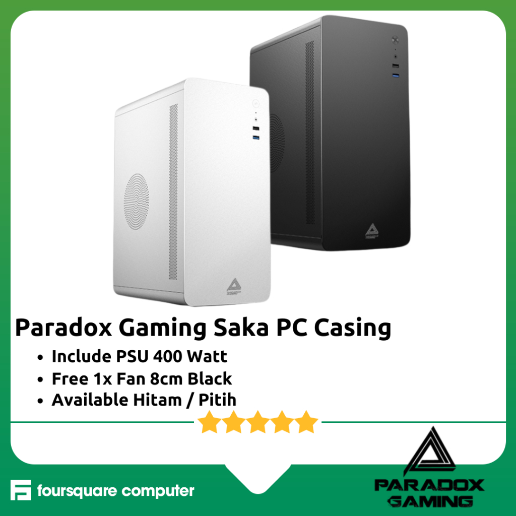 Jual Paradox Gaming Saka Black White | Casing CPU Komputer Micro ATX ...