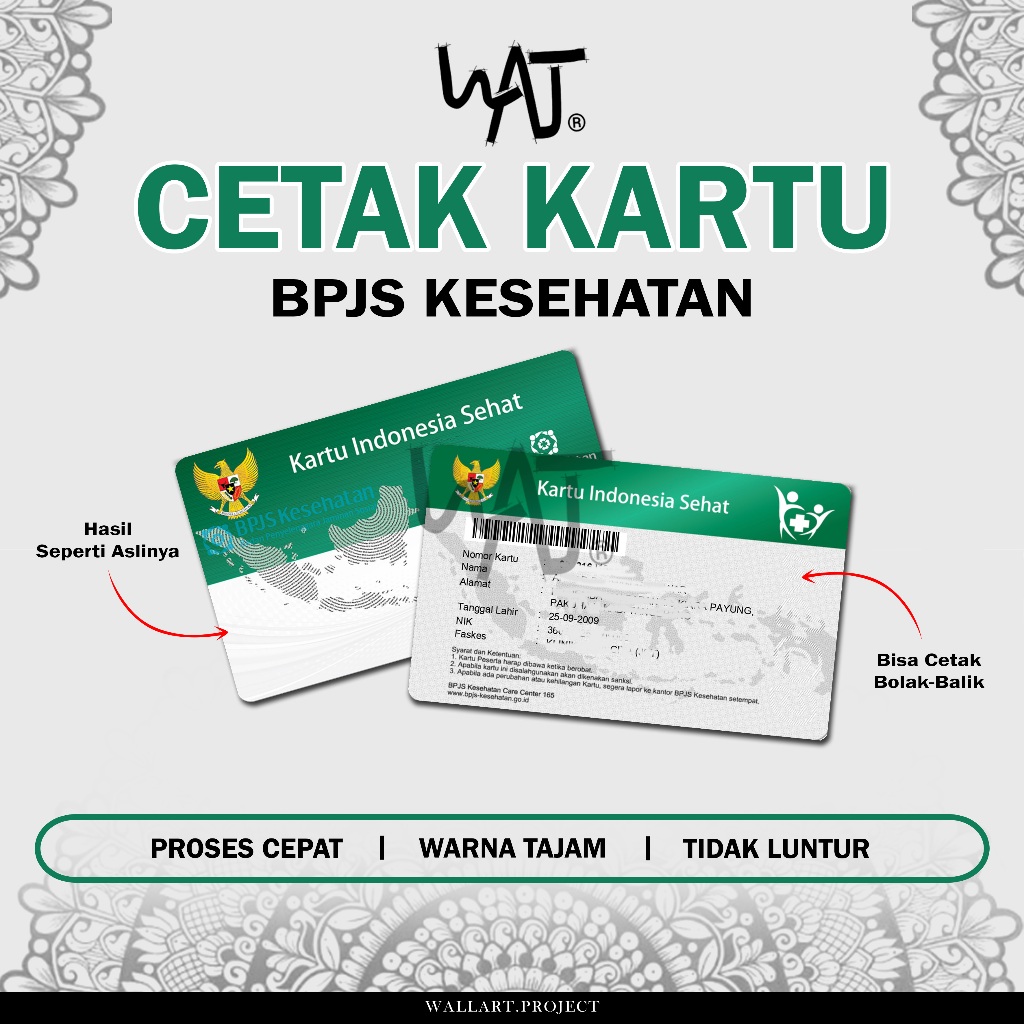 Jual Cetak ID Card Kartu Digital Fisik Kartu BPJS KIS Bisa Satuan Anti ...