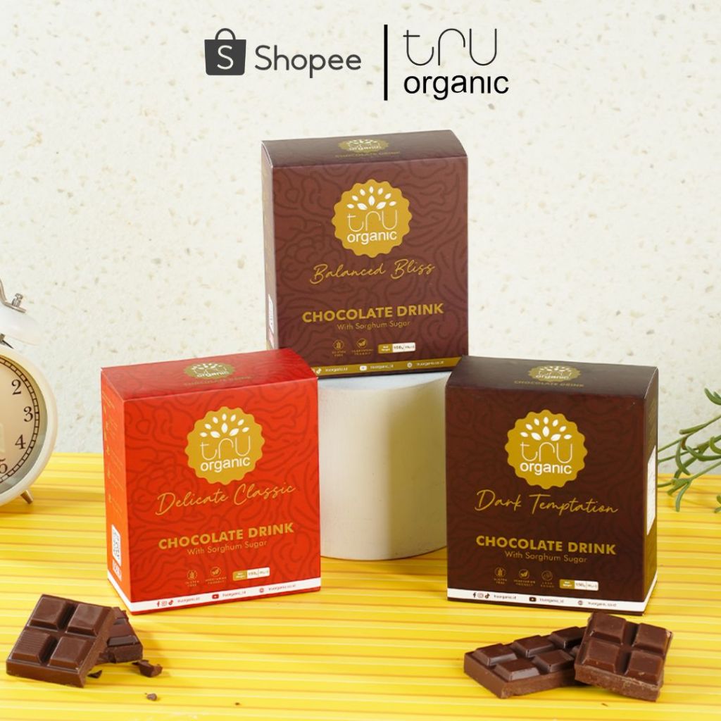 Jual TRUorganic Chocolate Drink Mixed Varian 3 Sachet - Minuman Cokelat ...