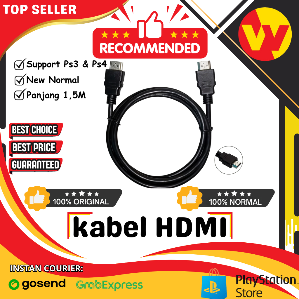 Jual Kabel Hdmi to Hdmi Support TV LED / STB / Playstation / Laptop ...