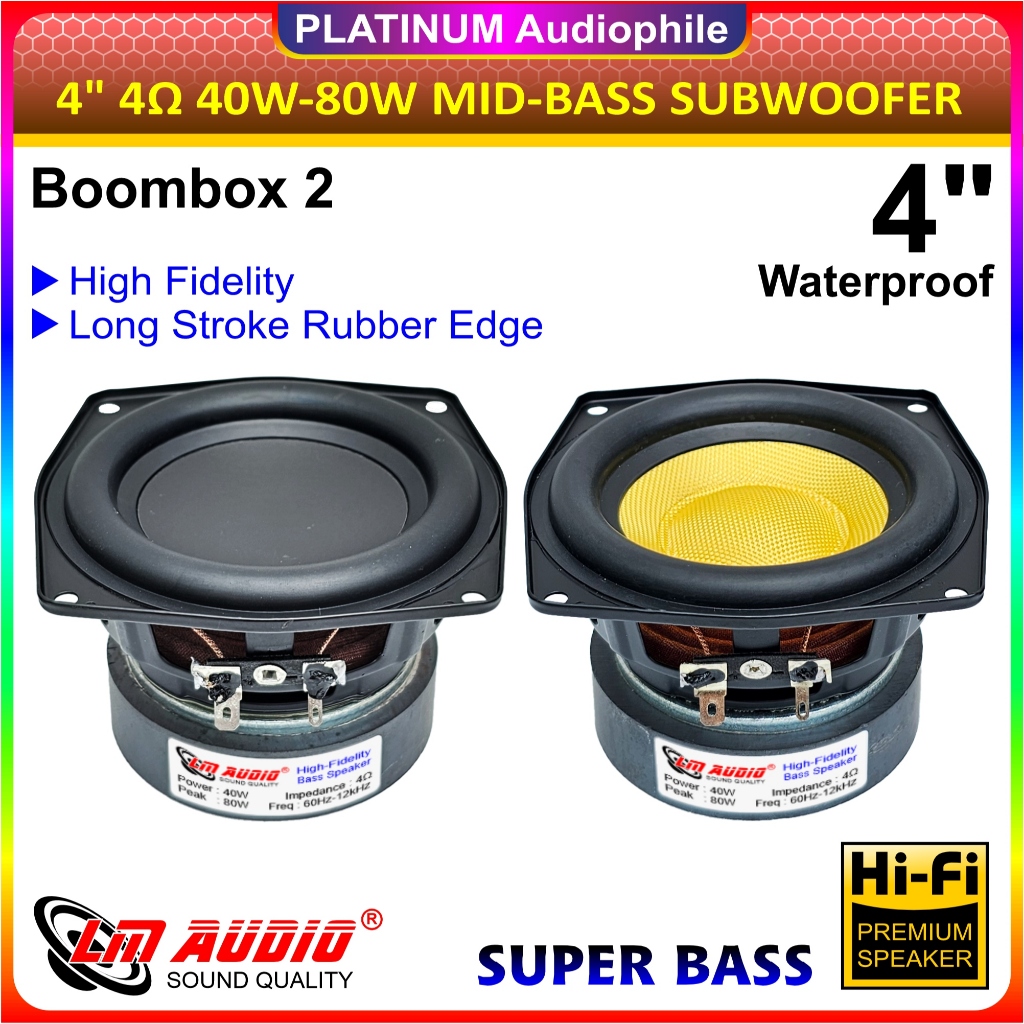 Jual Speaker 4" inch BOOMBOX 2 Mid-Bass Subwoofer 40W-80W 4 ohm LM-4130 ...