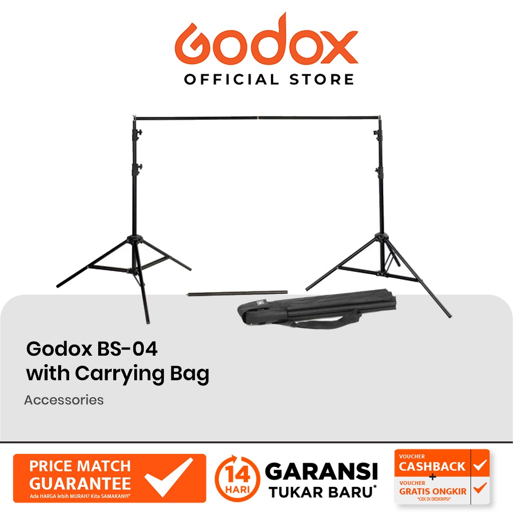 Jual Godox BS-04 Retractable Background Stand with Carrying Bag ...