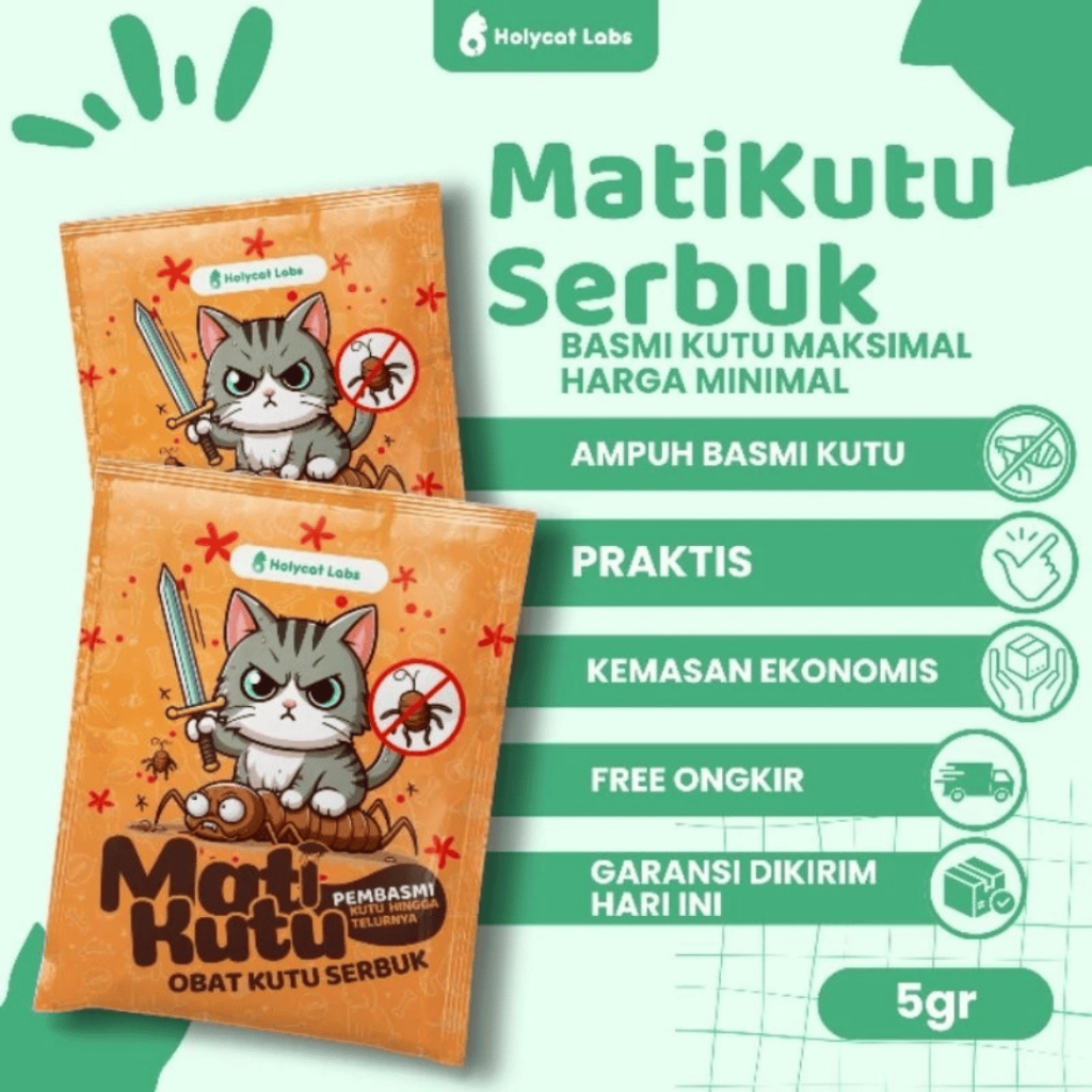 Jual MKS Mati kutu serbuk obat kutu serbuk 5gr anti kutu kucing ...