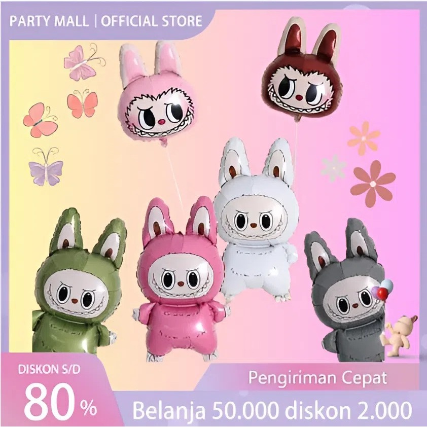 Jual Balon Jumbo Foil Karakter Labubu / Bando dan Pentungan Labubu Foil ...