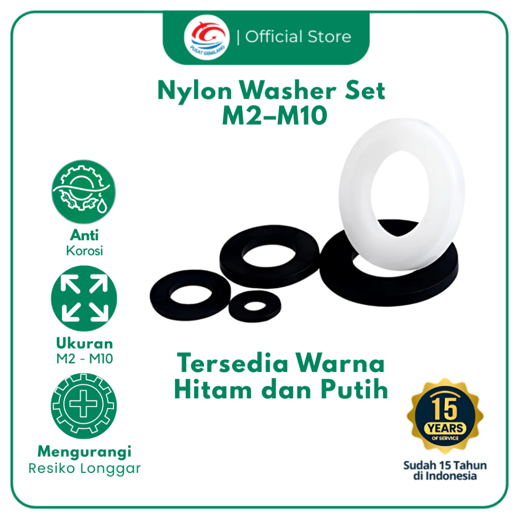 Jual O Ring Nylon Washer Ring Set Plastik Putih & Hitam Anti Korosi DIY ...
