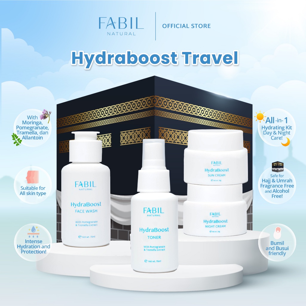 Jual Paket Skincare Haji & Umroh Fabil Hydraboost Hydrating Kit - Paket ...