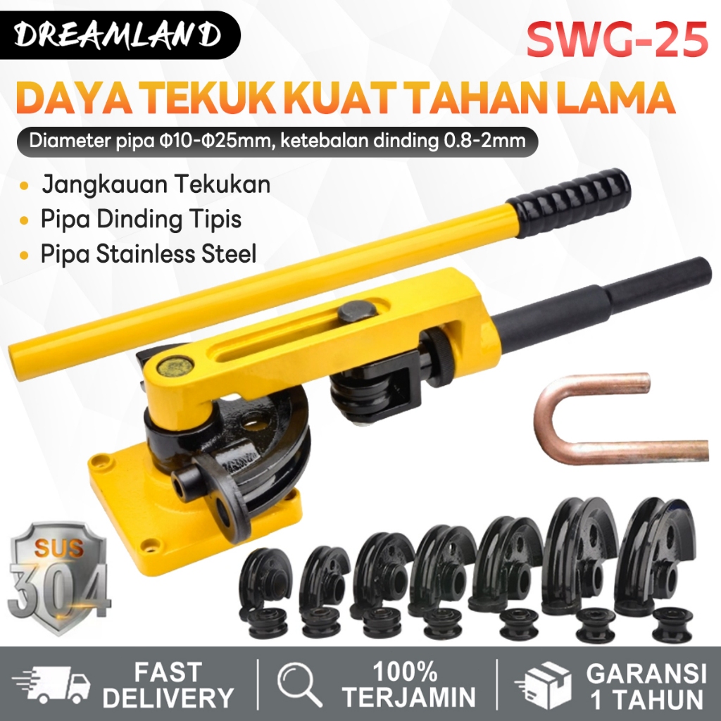 Jual DL SWG-25 Alat Bending Pipa Manual 10-25mm Besi/Galvanis/Stainless ...