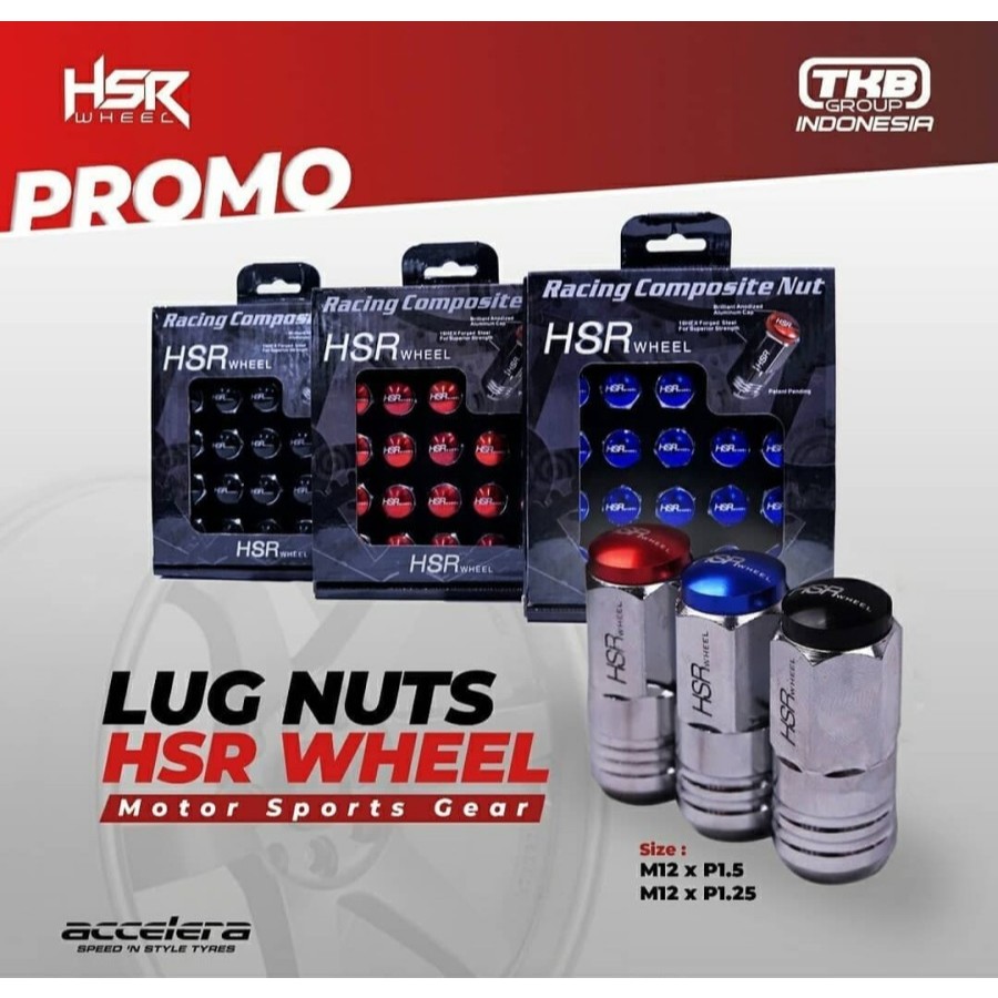 Jual LUG NUTS BAUT RODA RACING HSR MURAH UKURAN DRAT 12X1,5 & 12X1,25 ...