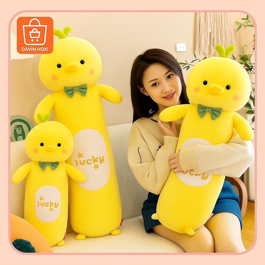 Jual Boneka Guling Bebek Piyo 80CM dan 60cm Lucky Bahan Plush Premium ...