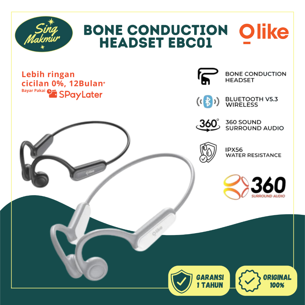 Jual OLIKE EBC01 TWS Wireless Earphone Bone Conduction | Headset ...