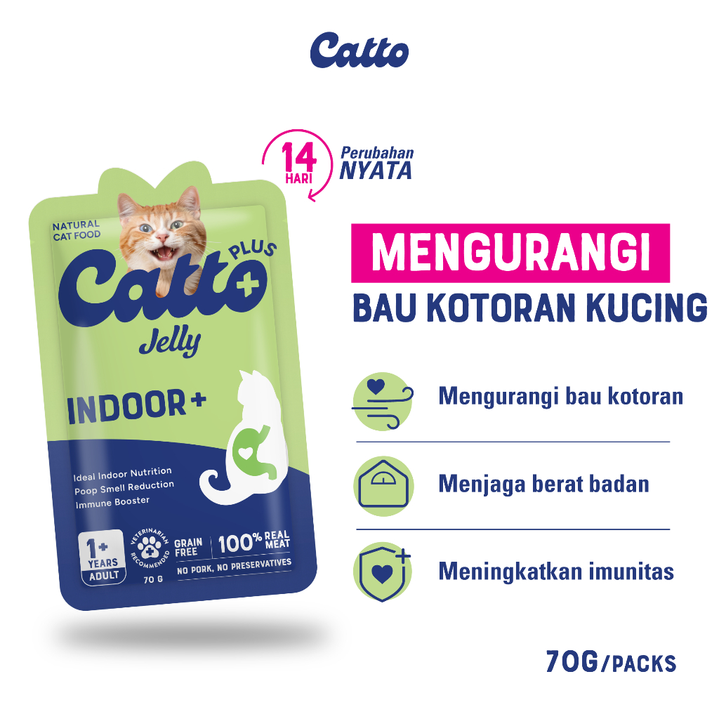 Jual Catto Plus Jelly Makanan Kucing Basah Dewasa Natural - Indoor+ ...