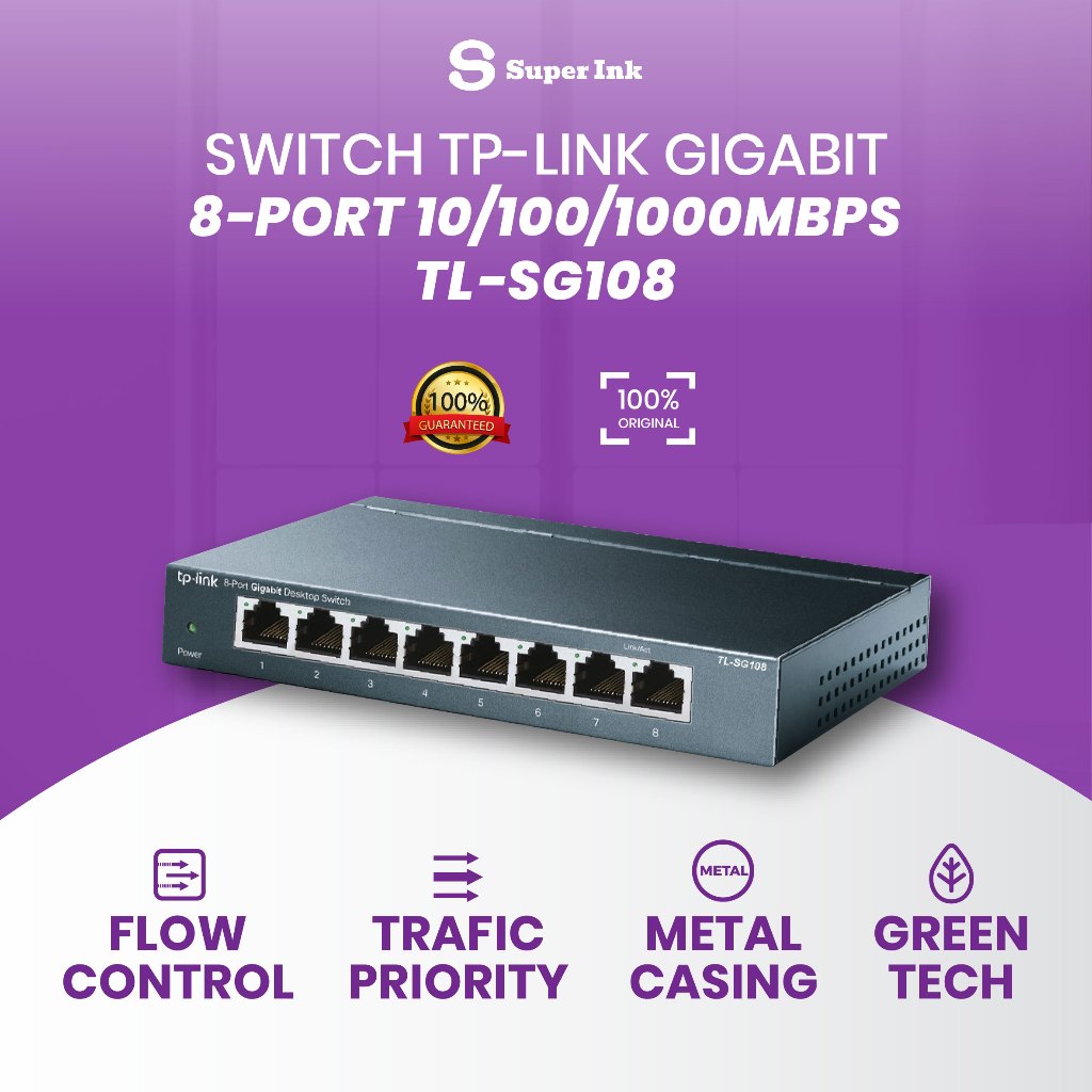 Jual Tp link TL SG108 8-Port 10/100/1000 Mbps Desktop Switch | Green Ethernet | Plug and play ...