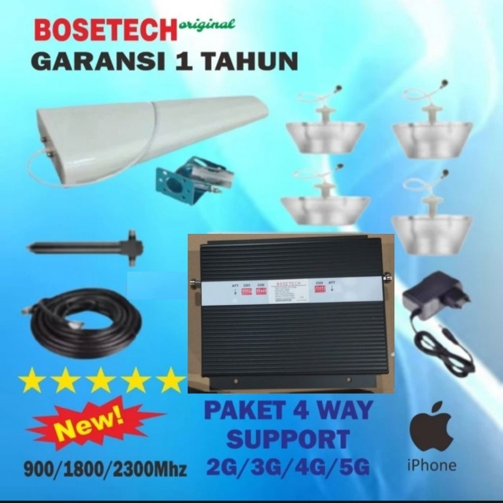 Jual BOSETECH BT-92318HQ Repeater GSM 4 Way Penguat Sinyal Hp LTE 5G 4G ...