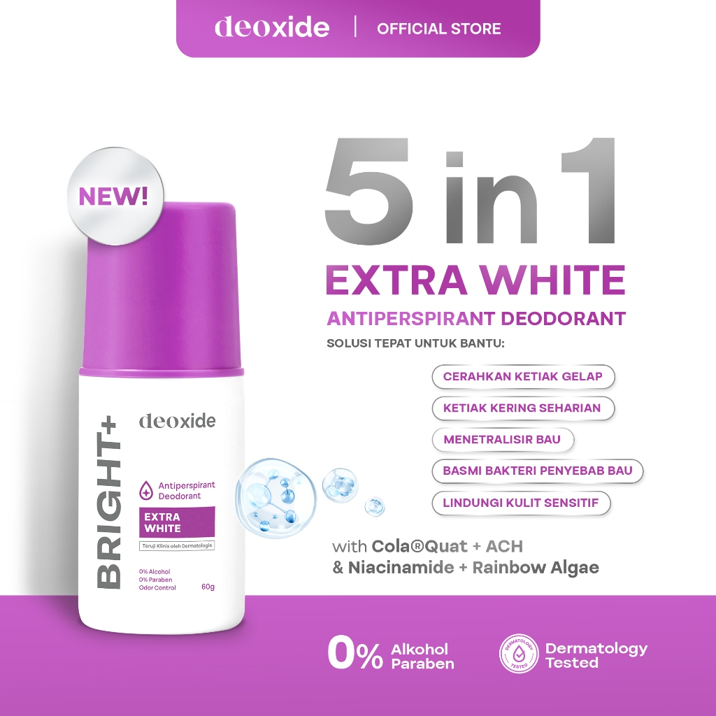 Jual [Pre-order] Deoxide Antiperspirant Deodorant Roll On BRIGHT+ For ...