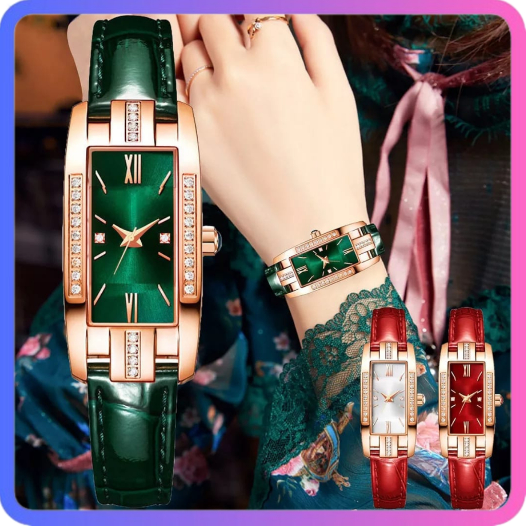 Jual Jam Tangan Kecil Jhui Wanita Elegan Strap Pu Dial Kotak Fashion ...