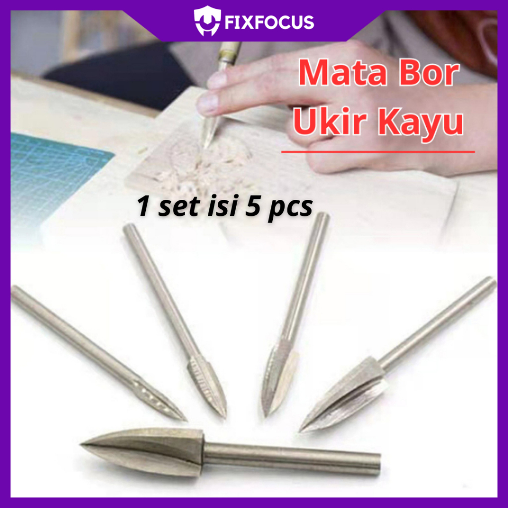 Jual Mata Bor Ukir Kayu Alat Wood Carving Drill Bit Milling Cutter 5pcs ...