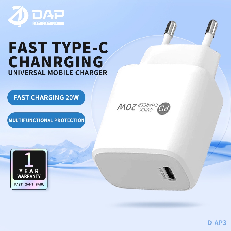 Jual DAP D-AP3 Charger Power Delivery 20 Watt 3.0A Port Type C Fast ...