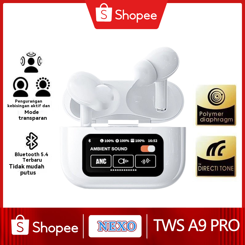 Jual TWS A9 PRO + layar pintar "ANC/ENC" (Harga Terbaru) Earphone ...