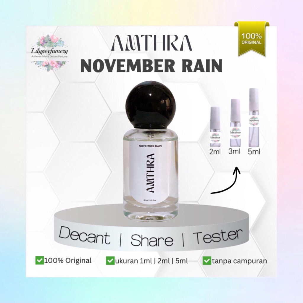 Jual Decant / Share AMTHRA NOVEMBER RAIN EDP 1 ml | 2 ml | 5 ml ...