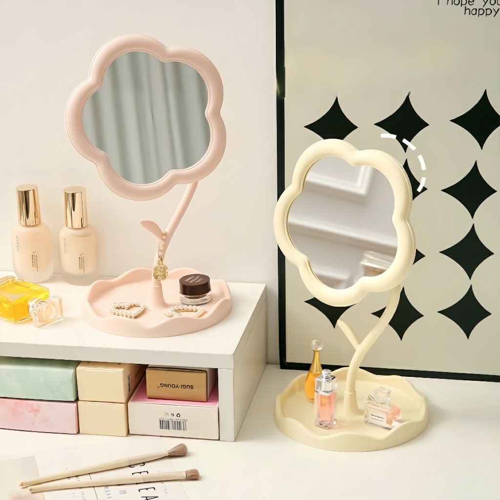 Jual Cermin Bunga Stand Make Up Rotating / Mirror Aesthetic Standing ...