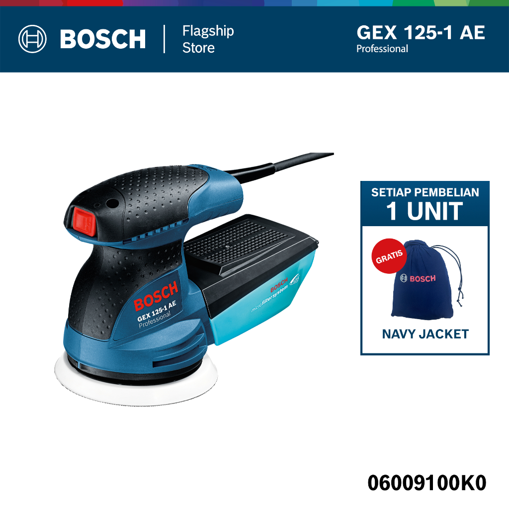 Jual BOSCH Mesin Amplas Bulat GEX 125-1 AE / Random Orbit Sander - 06013875K0 | Shopee Indonesia