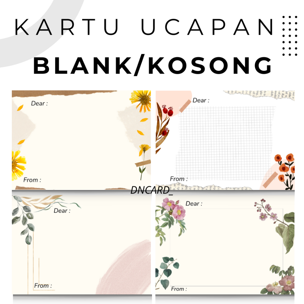 Jual KARTU UCAPAN KOSONG/GREETING BLANK CARDS/GREETING CARD KERTAS BC ...