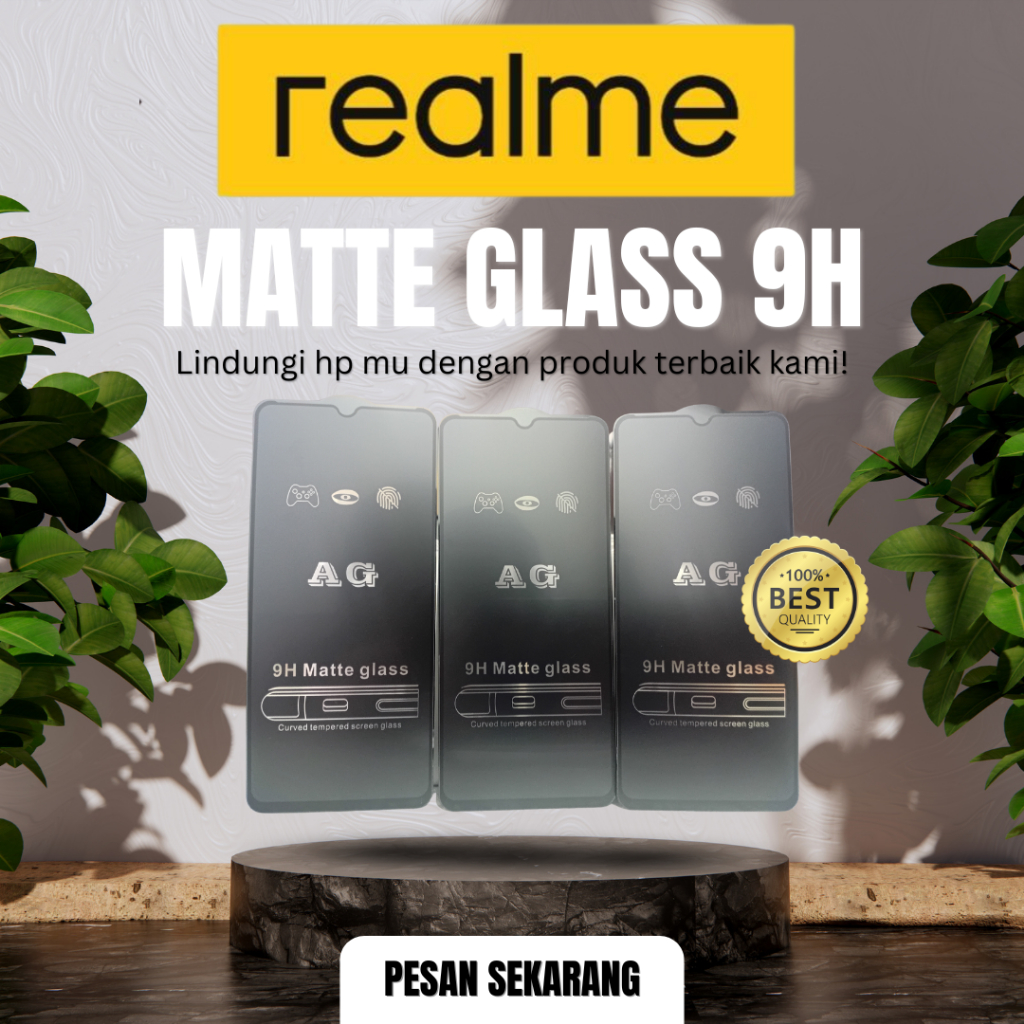 Jual Tempered Glass Matte 9H Anti Glare Type Realme | Shopee Indonesia