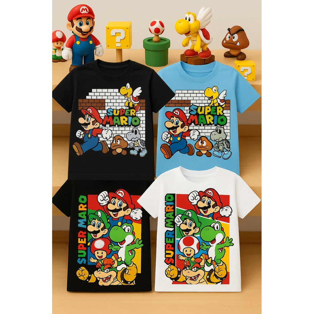 Jual Kaos Anak Super Mario Bros Original | Bahan Lembut & Nyaman ...