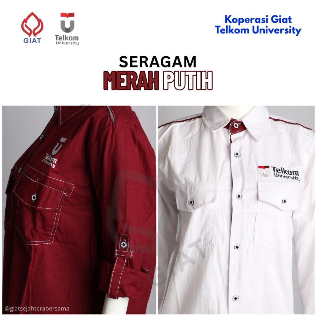 Jual [READY STOK] SERAGAM TELKOM UNIVERSITY | SERAGAM MERAH PUTIH ...