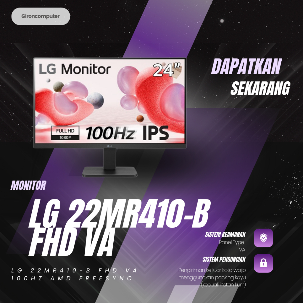 Jual LG 22MR410-B FHD VA 100hz AMD FreeSync | Shopee Indonesia