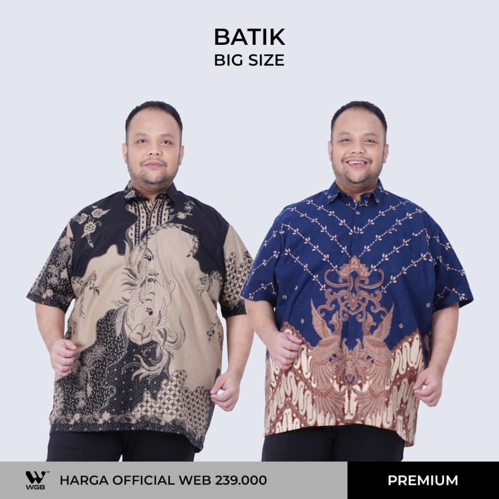 Jual WGB Premium Batik Big Size Pria Classic Lengan Pendek XXL XXXL ...
