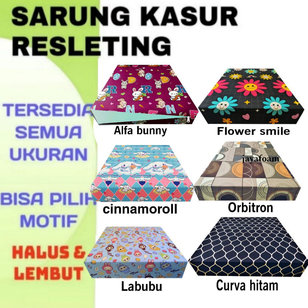 Jual sarung kasur busa resleting semua ukuran ada tebal 30 / 25 / 20 ...