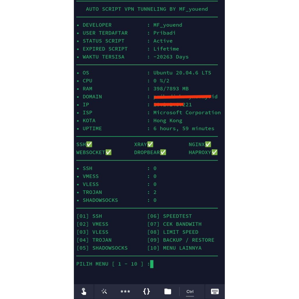 Jual Script Install Vpn Tunneling Premium (Vmess,Trojan,Vless,Ssh,Shadowsock) | Shopee Indonesia