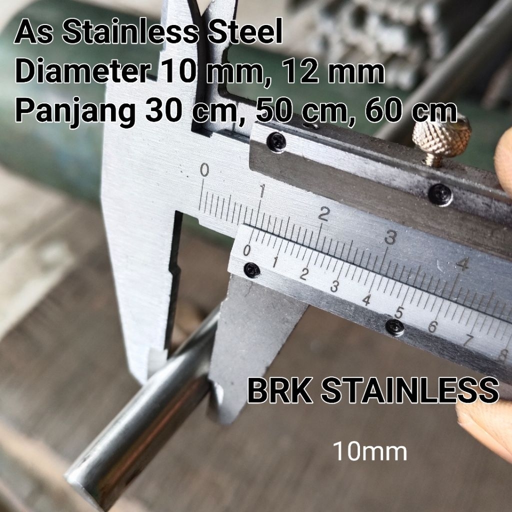 Jual As Stainless Steel Diameter 10mm 12mm Panjang 30cm 50cm 60cm ...