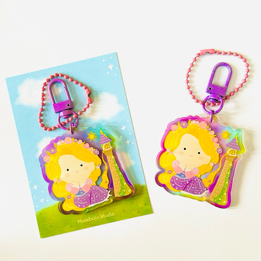 Jual Rapunzel translucent keychain | disney princess keychain | tangled ...