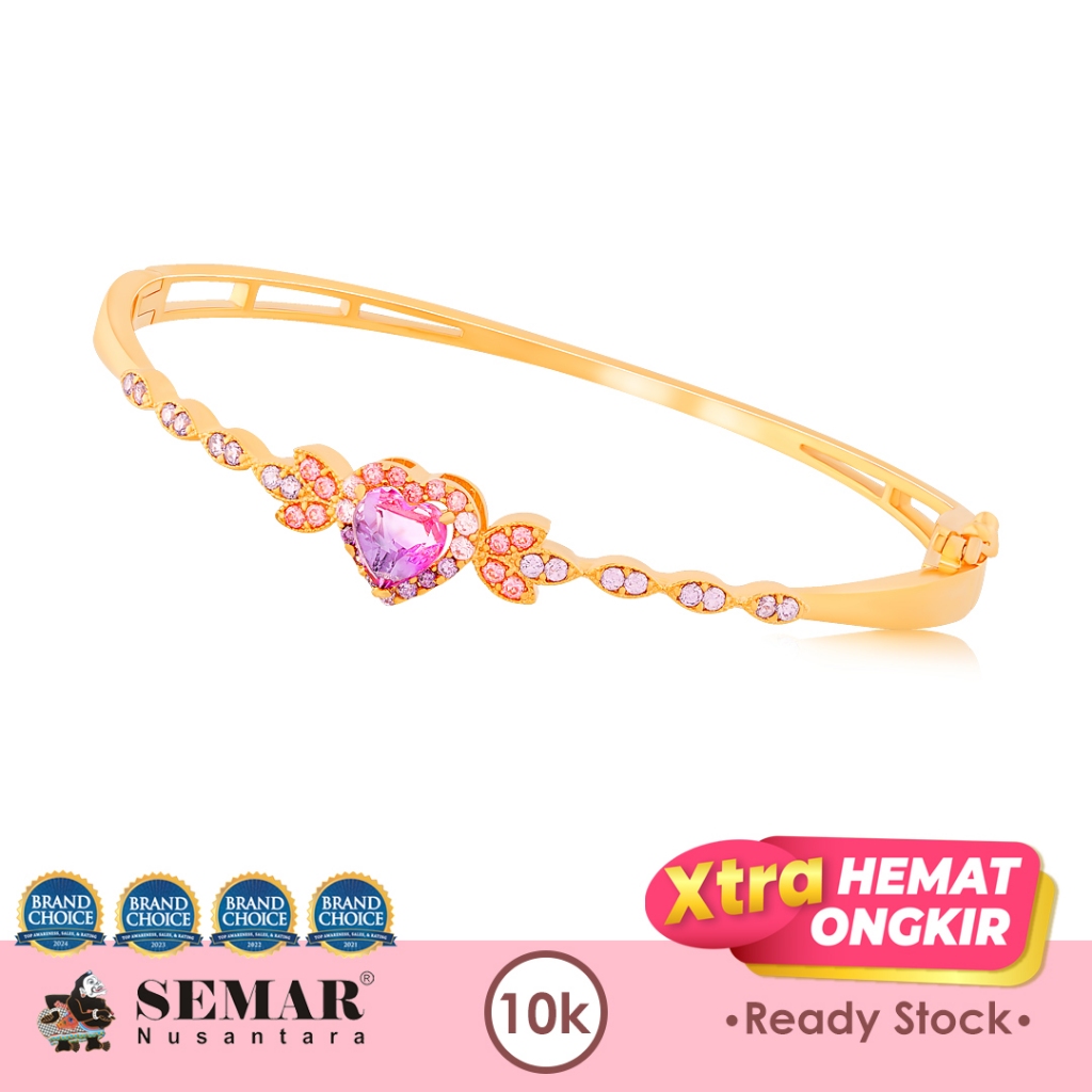 Jual Gelang Emas Orola Love Heart Bangle Collection Gold 10K Semar ...