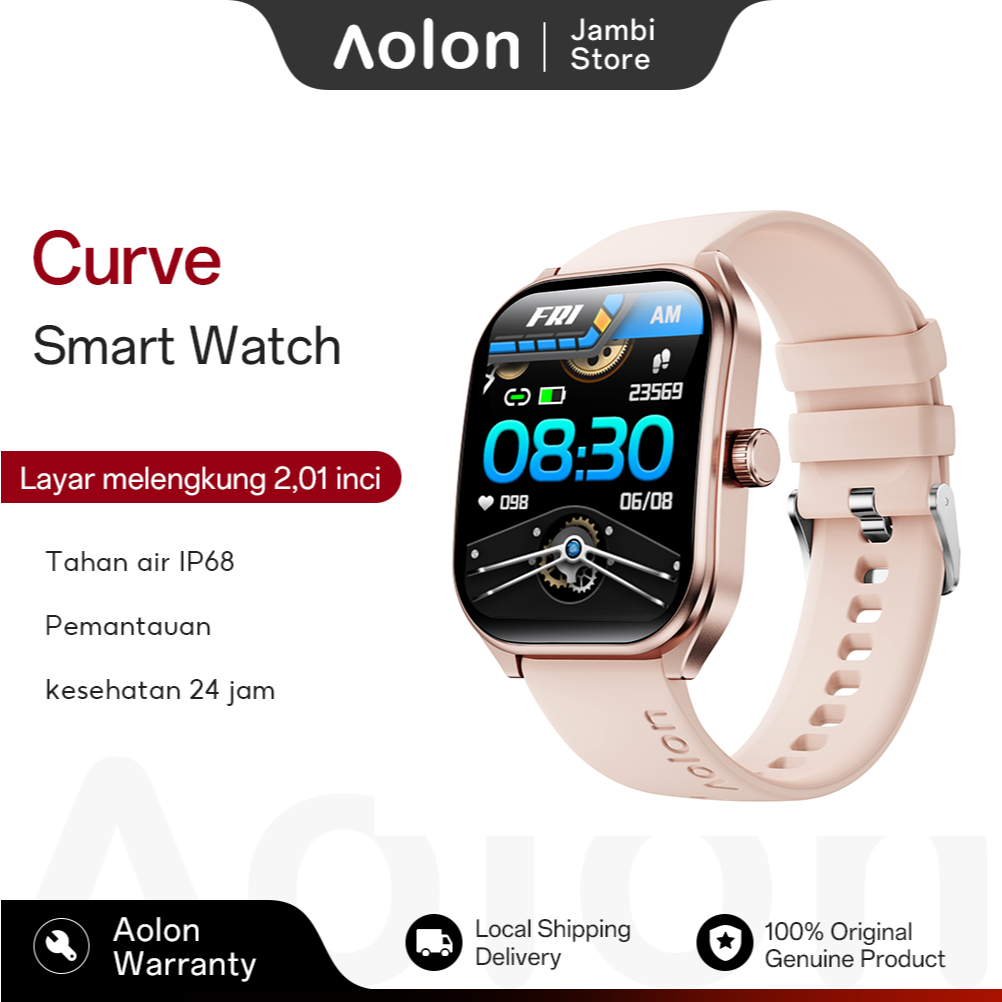 Jual Aolon Curve Smartwatch Original IP68 Waterproof Bluetooth Call ...