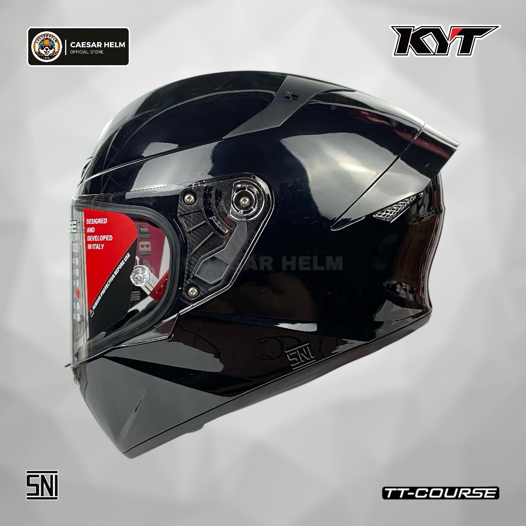 Jual KYT TT-Course Solid - Black - Helm Fullface | Shopee Indonesia