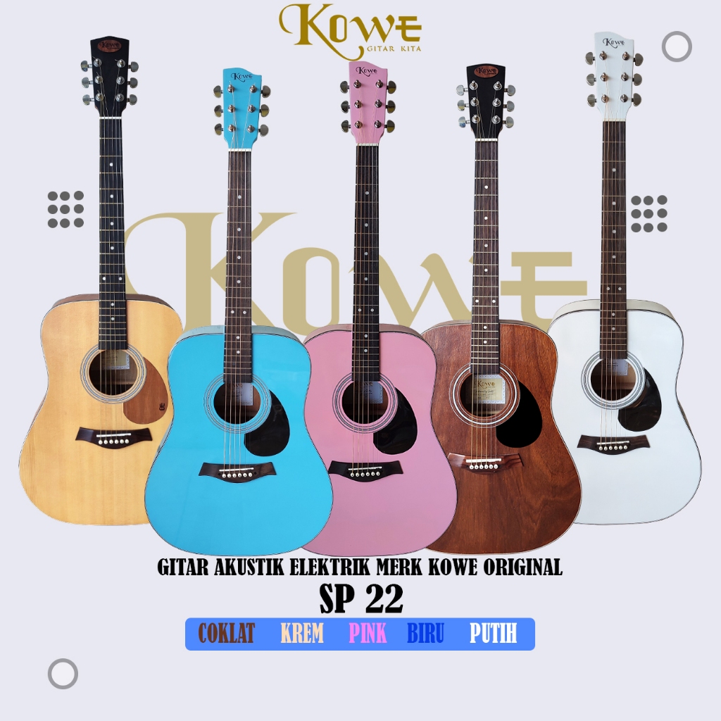 Jual Kowe Gitar Akustik Elektrik Original seri SP 22 | Shopee Indonesia
