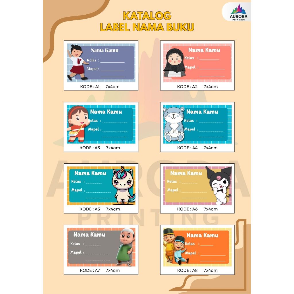 Jual Stiker label nama buku mapel custom mapel sd buku pelajaran ...