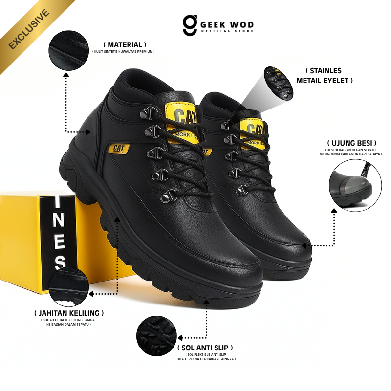 Jual Sepatu Safety Pria Boots Ujung Besi - Safety Shoes Low Boot ...
