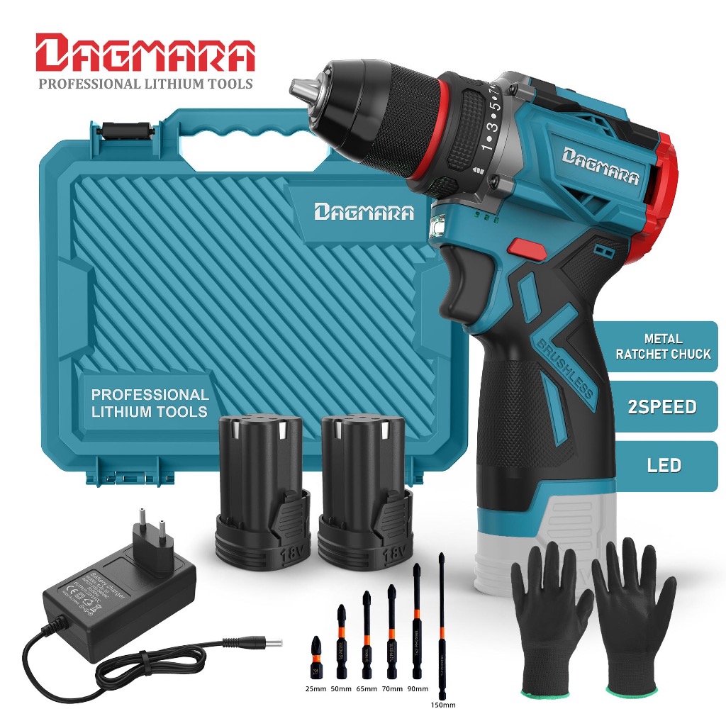 Jual DAGMARA 16.8V Brushless Cordless Drill Rechargeable Screwdriver ...