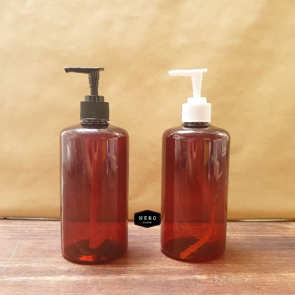 Jual Botol Pump Plastik 500ml Coklat / Botol Pet 500ml / Botol Sabun ...